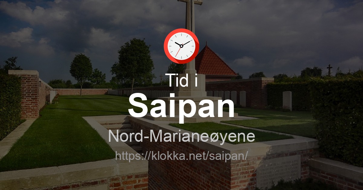 Nåværende tid i Saipan, Nord-Marianeøyene | Klokka.net